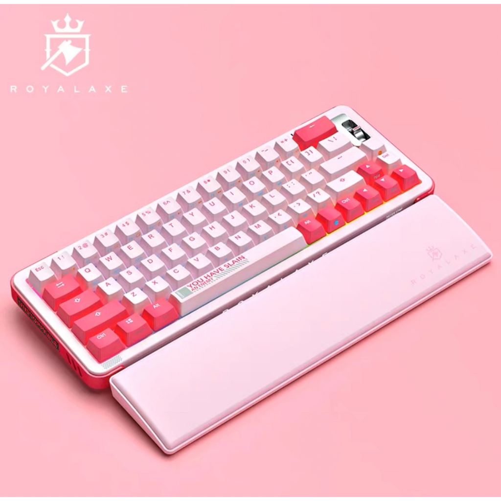 Royal Axe คีย์บอร์ดเกมมิ่งไร้สาย บลูทูธ สามโหมด RGB Y68 Y87 PBT TTC ...