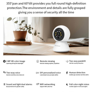 Vstarcam C991 (C994 รองรับ Wi-Fi-5G) ความละเอียด 3-5 ล้านพิกเซล กล้องวงจรปิดไร้สาย Indoor WiFi ...