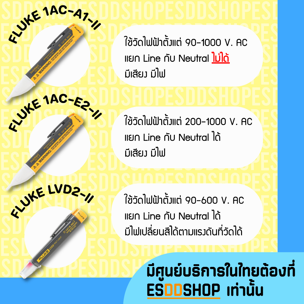 FLUKE 1AC-A1-2/APAC ปากกาวัดไฟแบบไม่สัมผัส (แยก L-N ไม่ได้) | Shopee ...
