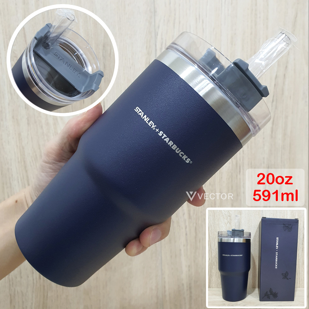 แก้วกระติกน้ำ 20oz 30oz 600ml 900ml แถมหลอด พร้อมฝา สแตนเลส304 เก็บร้อน-เย็น แก้ว STAR Tumbler ...