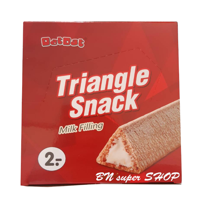 ขนม Triangle Snack Milk - Chocolate 1 กล่อง 24 ชิ้น ขนมสามเหลี่ยม ไตรแ ...