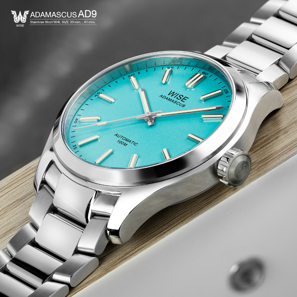WISE Adamascus AD9 ขนาด 39, 41 mm. No Date Stainless 904L สายสแตนเลส ...