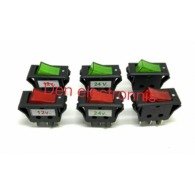 สวิตช์ รุ่น KCD6 ปิด เปิด 3ขา มีไฟ 12V, 24, 220V | Shopee Thailand