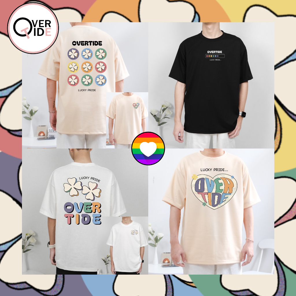Overtide เสื้อยืดโอเวอร์ไซส์ คอลเลกชั่น Lucky Pride หลายสี | Shopee ...
