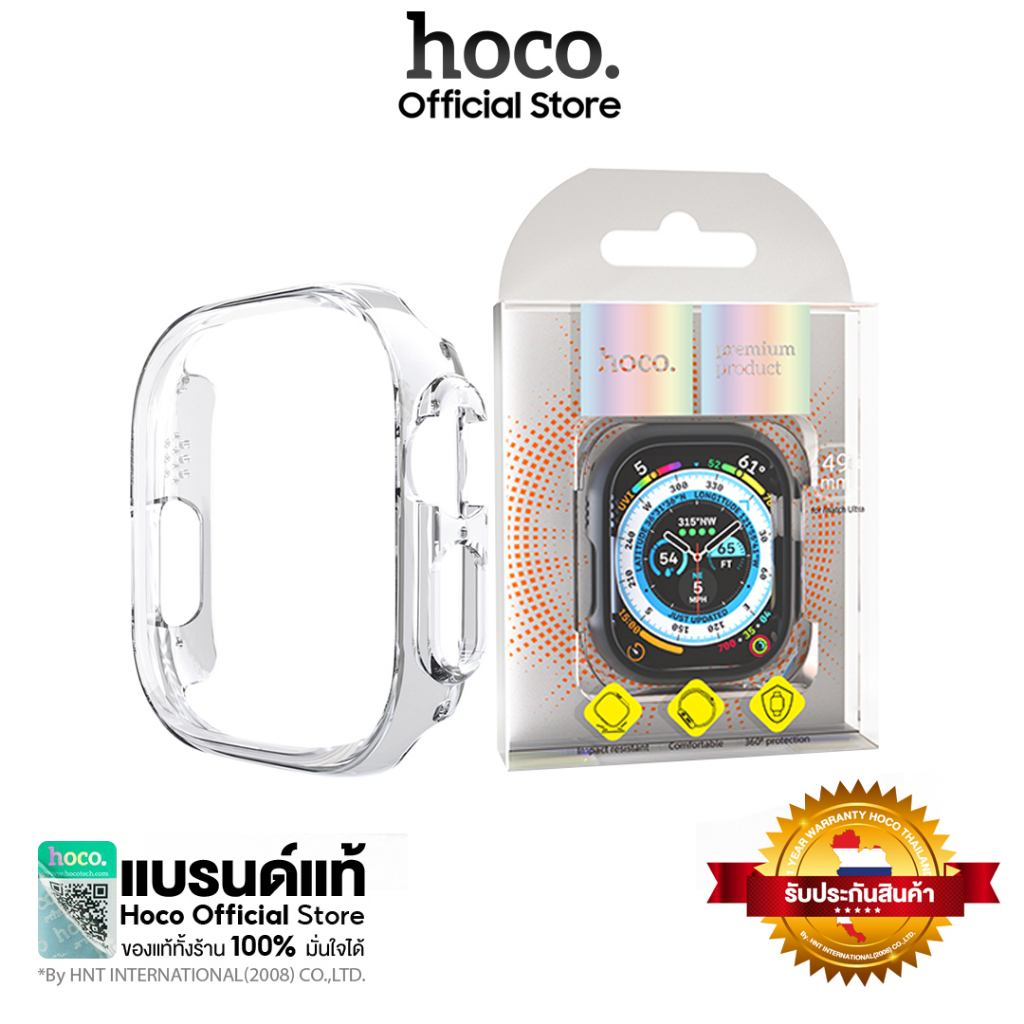 Hoco เคสตัวเรือนนาฬิกา แบบใส ขนาด 41 45 49 mm. Guardian series hollow protective case WS2 WS5 ...