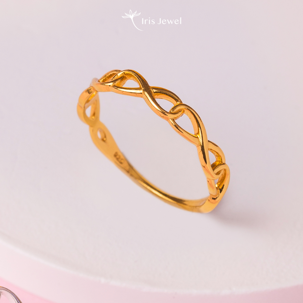 IRIS JEWEL แหวนเงินแท้925ชุปทอง14K ( Silver Infinity Ring) | Shopee Thailand