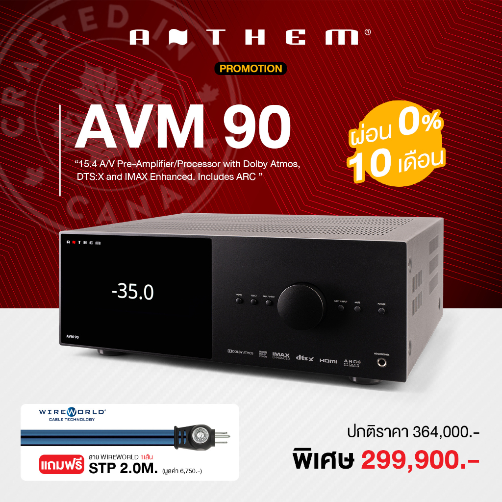 ANTHEM AVM 90 A/V Processor 15.4 ชาแนล พรีแอมป์ / โปรเซสเซอร์ พร้อม ...