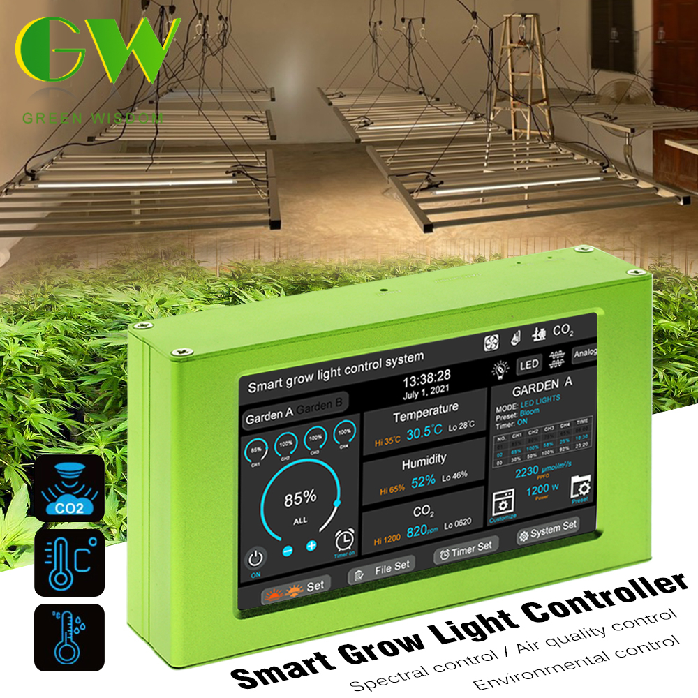 5นิ้ว Grow Controller เครื่องวัดค่าสภาพแวดล้อมในห้องปลูก การควบคุมแสง ...