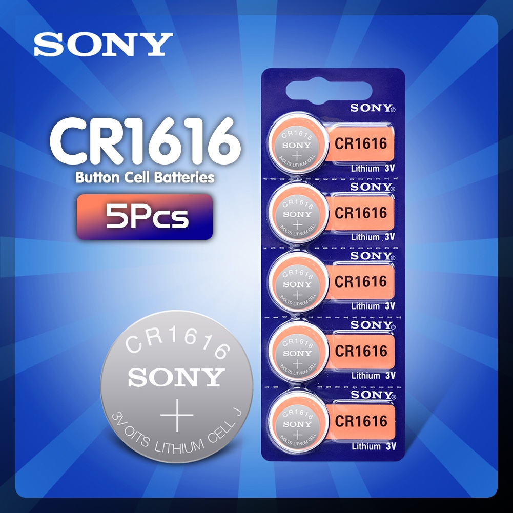 5PCS CR1616 ปุ่มเซลล์แบบเหรียญแบตเตอรี่ SONY 100% Original cr 1616 3V ...