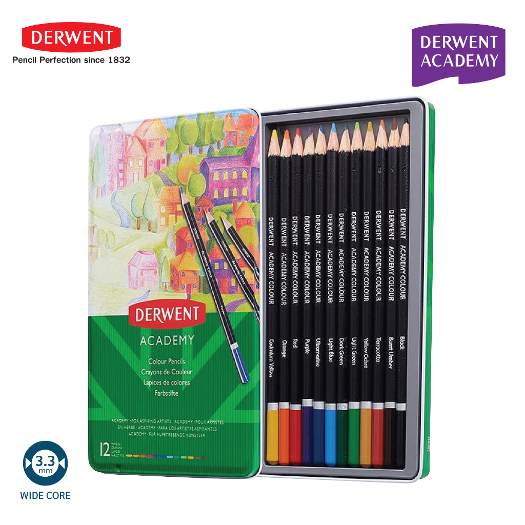Derwent academy colour pencils สีไม้ / watercolour pencils สีไม้ระบาย ...