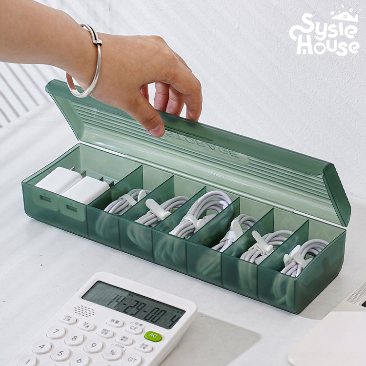 Sysie House กล่องเก็บสายชาร์ทมือถือ มีฝาปิด พลาสติกใส แข็งแรง ทนทาน ...