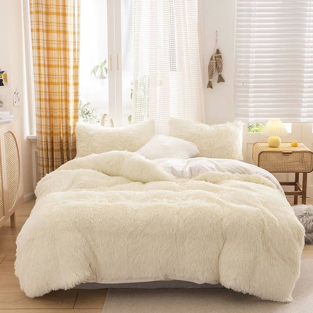 Fluffy Faux Fur Bed Cover Set ชุดเครื่องนอนเกรดพรีเมี่ยม ชุดเครื่องนอน ...