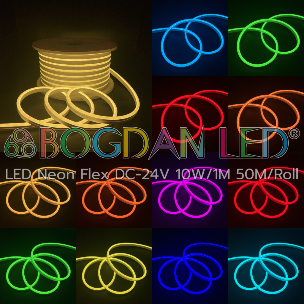 Led Neon Flex 24v สี Rgb 8x16mm ยาว 1 เมตร กันน้ำ Ip65 แบบหุ้มซิลิโคน