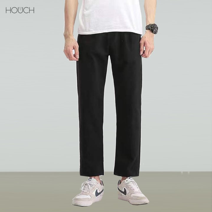 Houch พร้อมส่ง COD กางเกงชิโน่เข้ารูป กางเกงขายาวเอวยืด ผ้า Cotton 100% ...