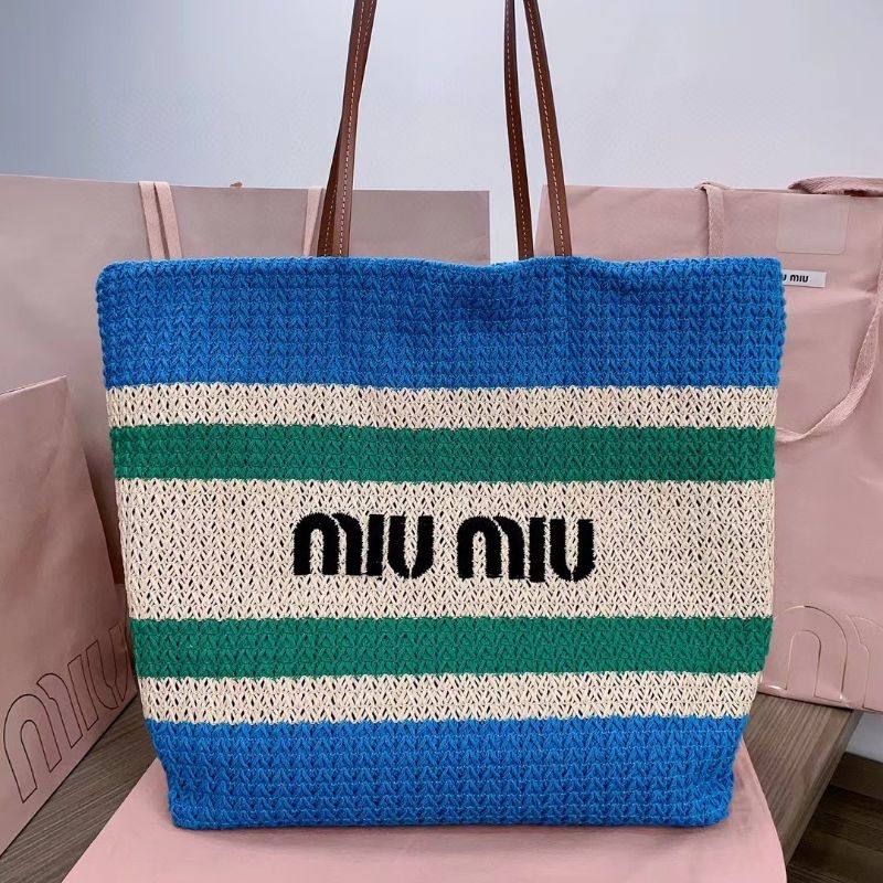MiuMiu Woven fabric tote bag 2023 [New] | Shopee Thailand