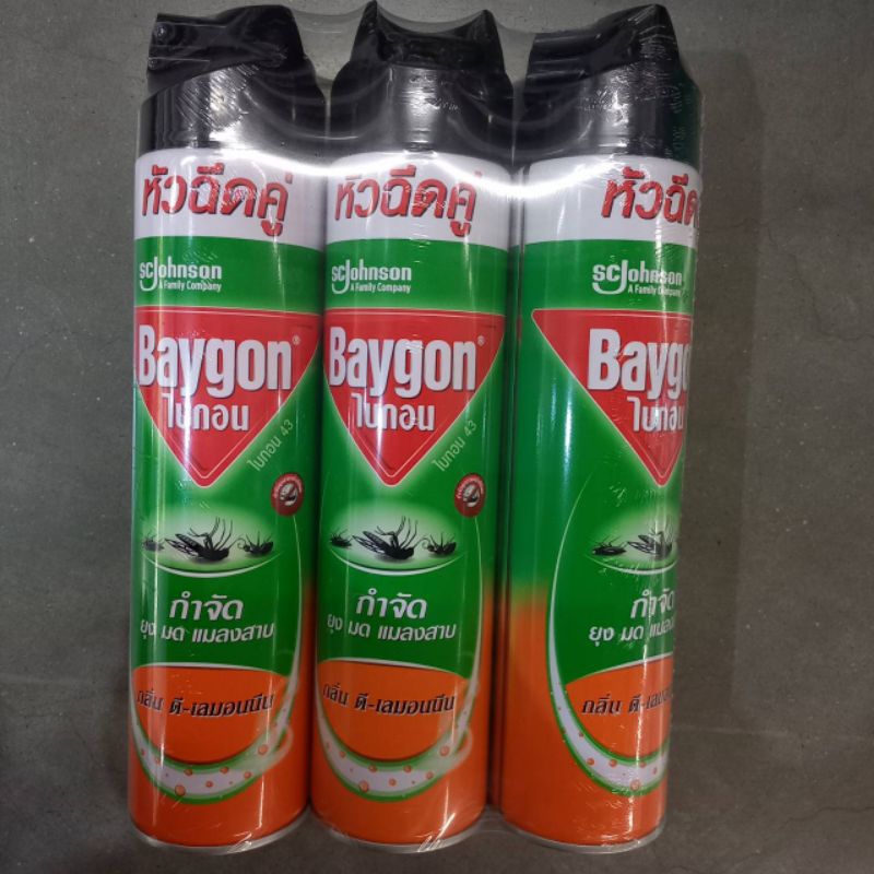 baygon ไบกอนสเปรย์ กำจัดยุง มด แมลงสาบ ขนาด 600 ml แพ็ค 3 | Shopee Thailand