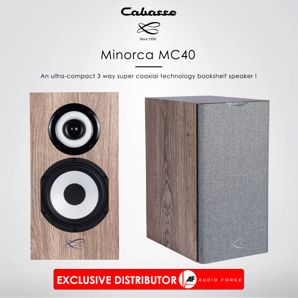 CABASSE MINORCA MC40 An Ultra-Compact 3 Way Super Coaxial Technology Bookshelf Speaker Oak Color ...