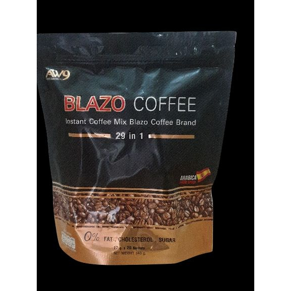 BLAZO COFFEE กาแฟ ตรา เบลโซ่ คอฟฟี่(29 IN 1) 1 ห่อบรรจุ 20 ซอง (น้ำหนักสุทธิ 340 กรัม) | Shopee ...