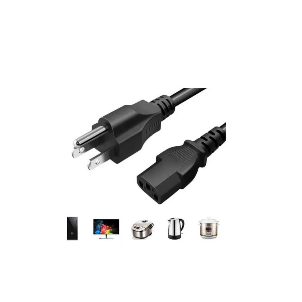 สาย POWER AC Cable 3 หัวกลม US PowerCable 1.5เมตร for Computers,TVs ...