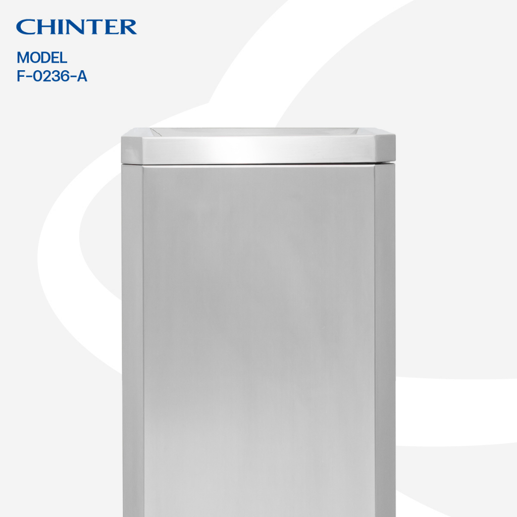 (ส่งฟรี)CHINTER F236-A ถังขยะสแตนเลส ขนาด 350*350*780 มม. หนา 0.8 มม. บรรจุ 58 ลิตร +ไส้กัลวาไน ...