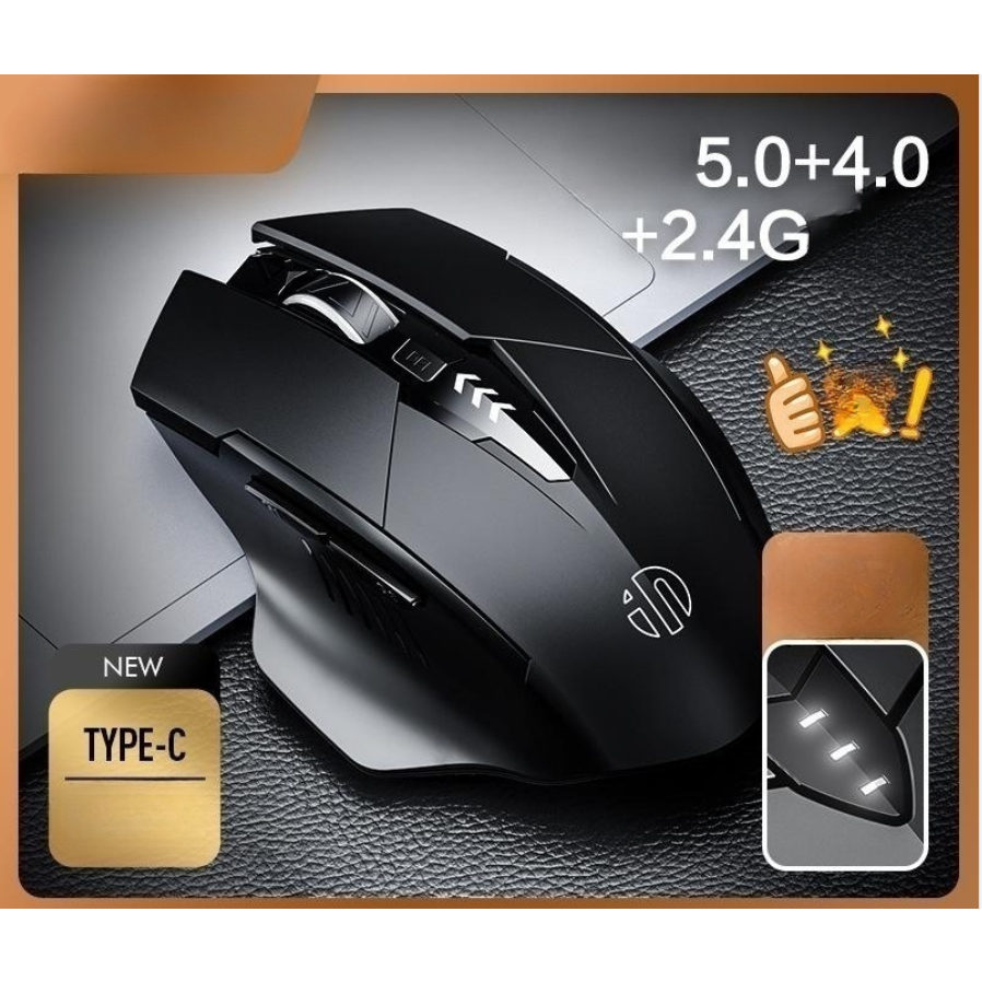 Inphic Bluetooth Mouse[3in1]เกมเมาส์เงียบType CปิดเสียงA1เมาส์บลูทู ธ ...