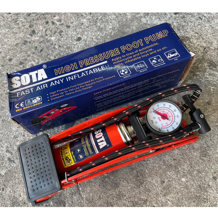 SOTA สูบลมแบบเท้าเหยียบ ท่อเดี่ยว High pressure Foot Pump | Shopee Thailand