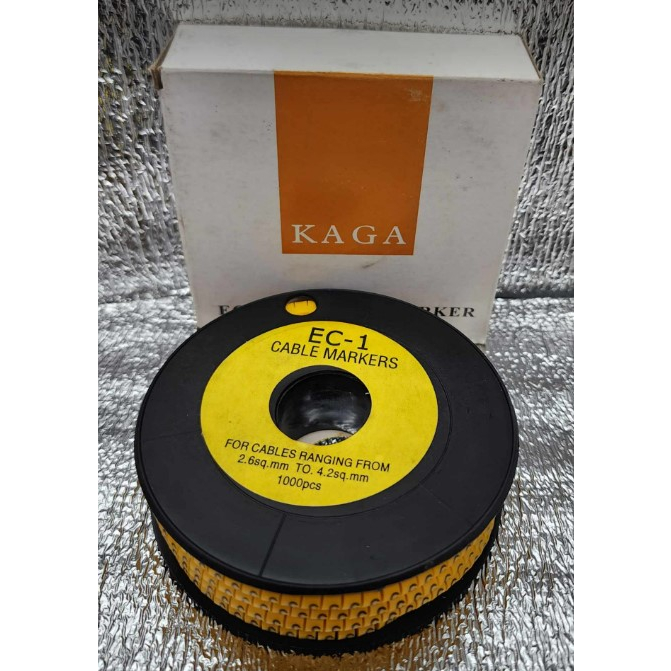 พร้อมส่ง ️เคเบิ้ล มาร์คเกอร์ EC1 สีเหลือง สำหรับสายไฟ 2.6-4.2 Sq.mm. ตัวอักษร 1000 ชิ้น | Shopee ...