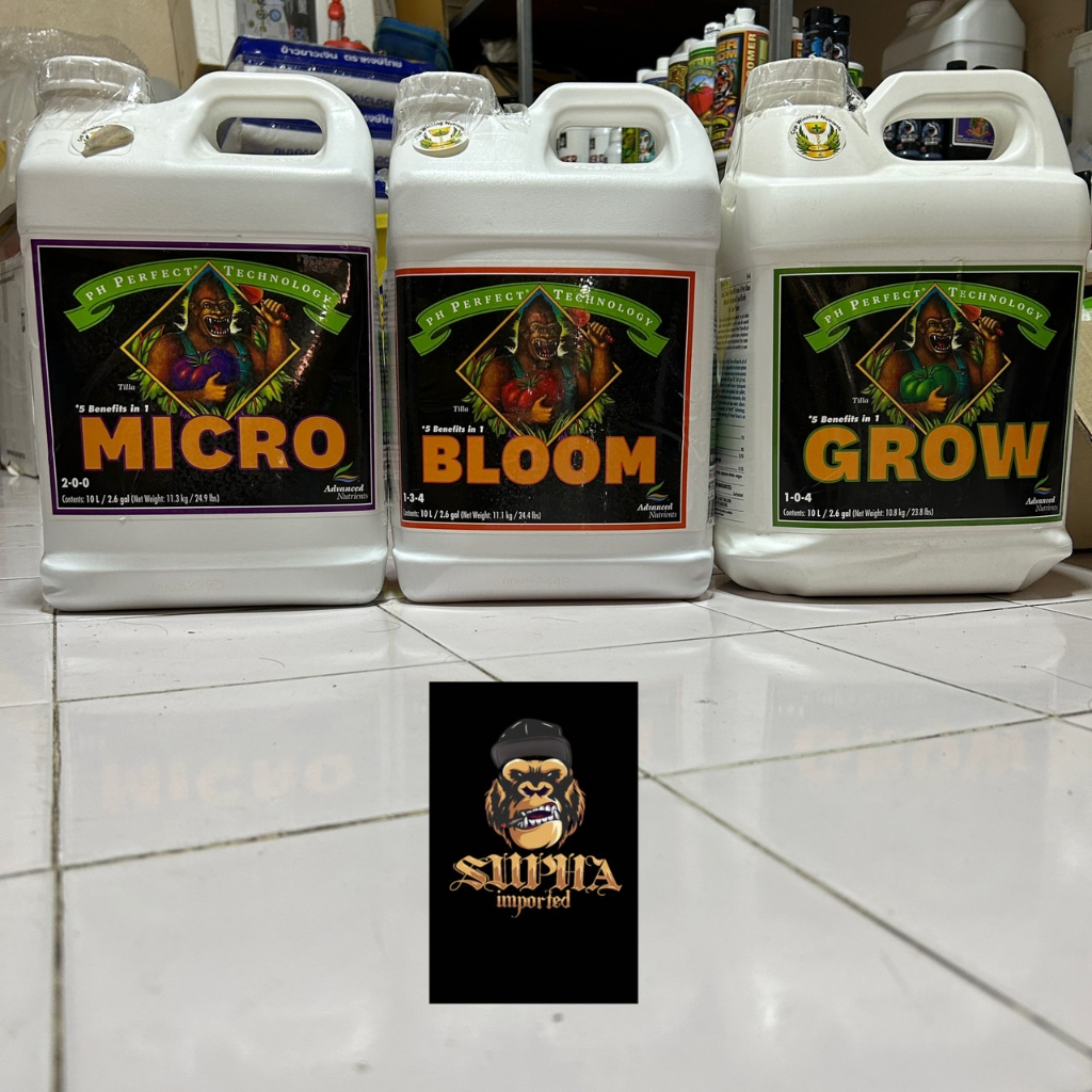 Advanced Nutrients 3-PART Base Nutrients (Micro, Grow, Bloom) (ขวดแท้4 ...
