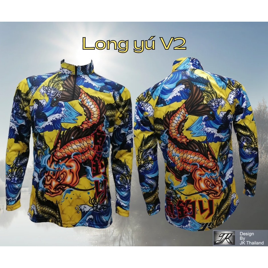 ลาย LONG YU V2 เสื้อตกปลา JK Thailand กันยูวี สำหรับกีฬากิจกรรมกลางแจ้ง ...