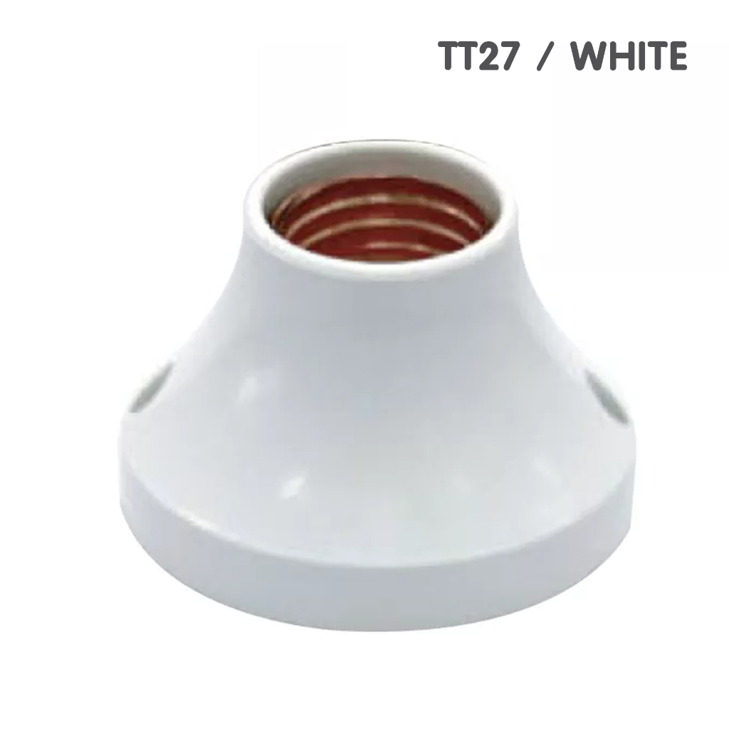 (ส่งยกลัง) BEC แป้นขั้วเกลียวพลาสติก รุ่น KK27 (20ชิ้น) / TT27 / YY27 สีขาว ขั้ว E27 แป้นกลียว ...