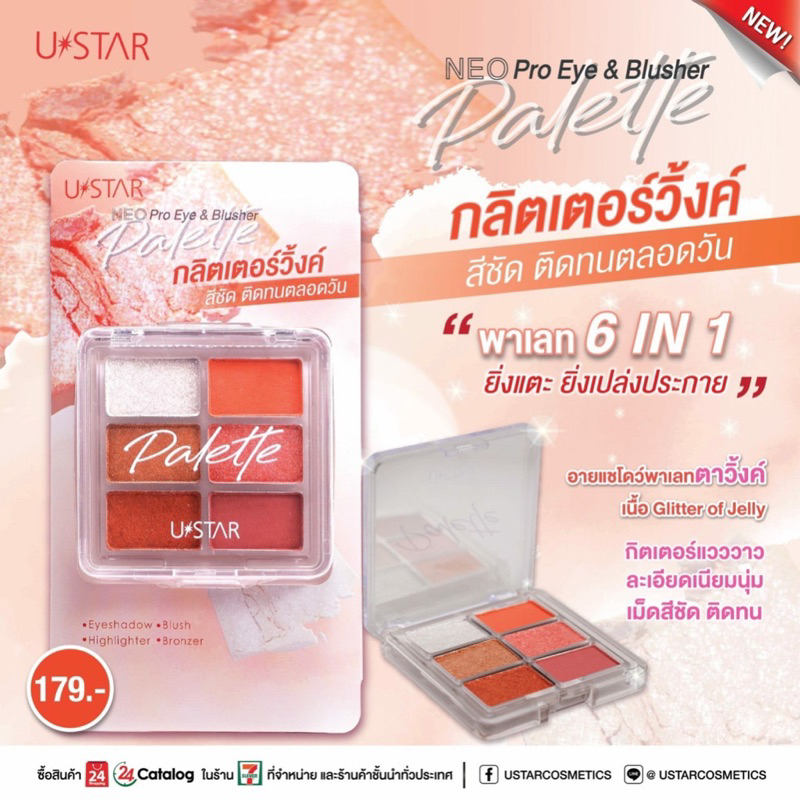 ‼️พร้อมส่ง‼️ USTAR NEO PRO EYE & BLUSHER PALETTE | Shopee Thailand