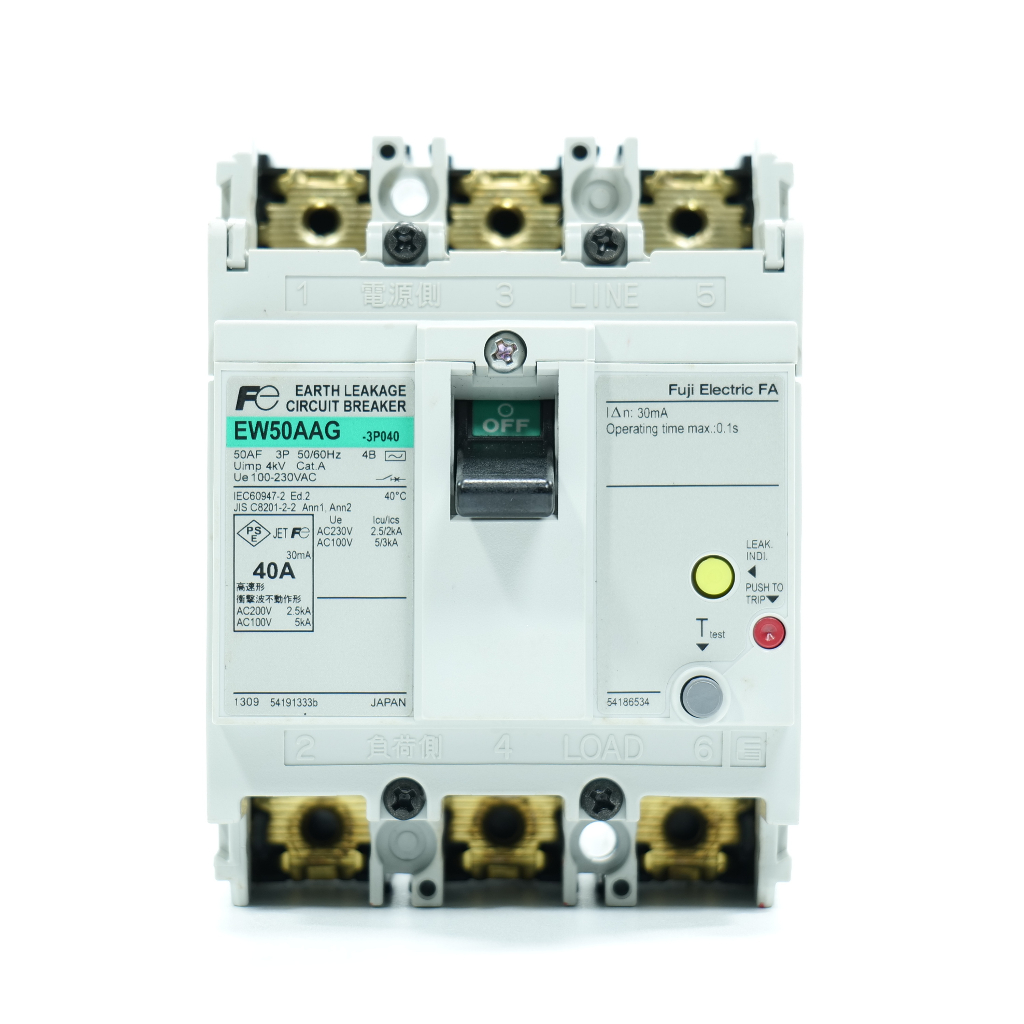 EW50AAG FUJI ELECTRIC ELCB สวิซ์ตัดตอนอัตโนมัติ ชนิดป้องกันไฟรั่ว ELCB EW50AAG 3P 10A 30mA ...