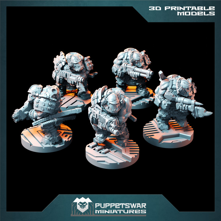 Bushi Orc Gunners - High quality and detailed 3d print miniature board ...