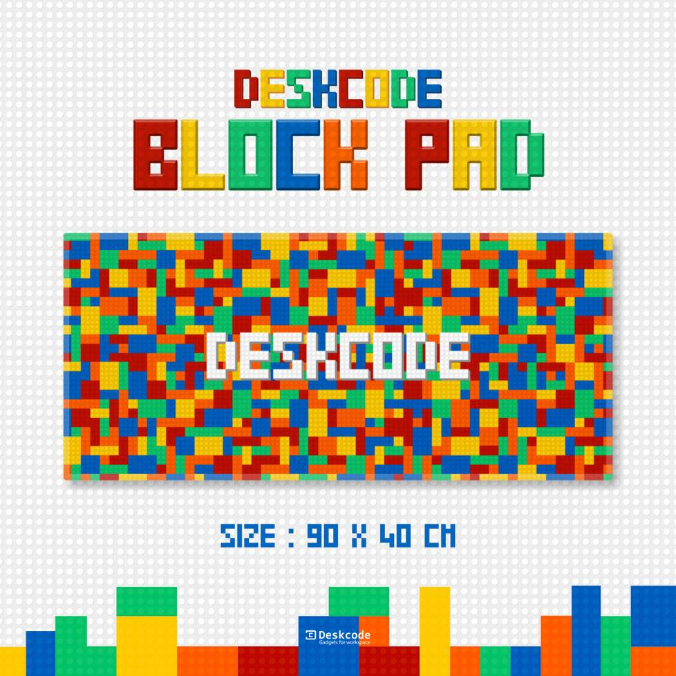 [ DESKCODE ] BLOCK PAD COLLECTION แผ่นรองเมาส์ แผ่นรองคีย์บอร์ด ขนาด 90 x 40 cm. หนา 3 mm ...