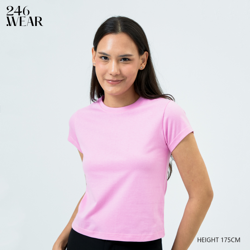 246 เสื้อยืดคอกลม Baby Tee รุ่น Cotton20 | Shopee Thailand