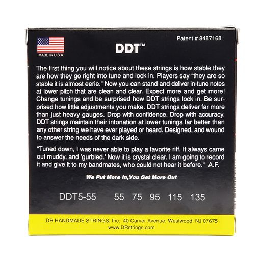 สายเบส DR Strings DDT™ - Drop Down Tuning Bass Strings (DDT-45,DDT-55,DDT5-130,DDT5-45,DDT5-55 ...