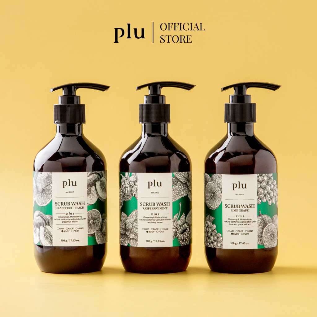 [3 PCS] PLU SCRUB WASH 500G (เจลอาบน้ำพร้อมสครับ ช่วยให้ความชุ่มชื้น ...