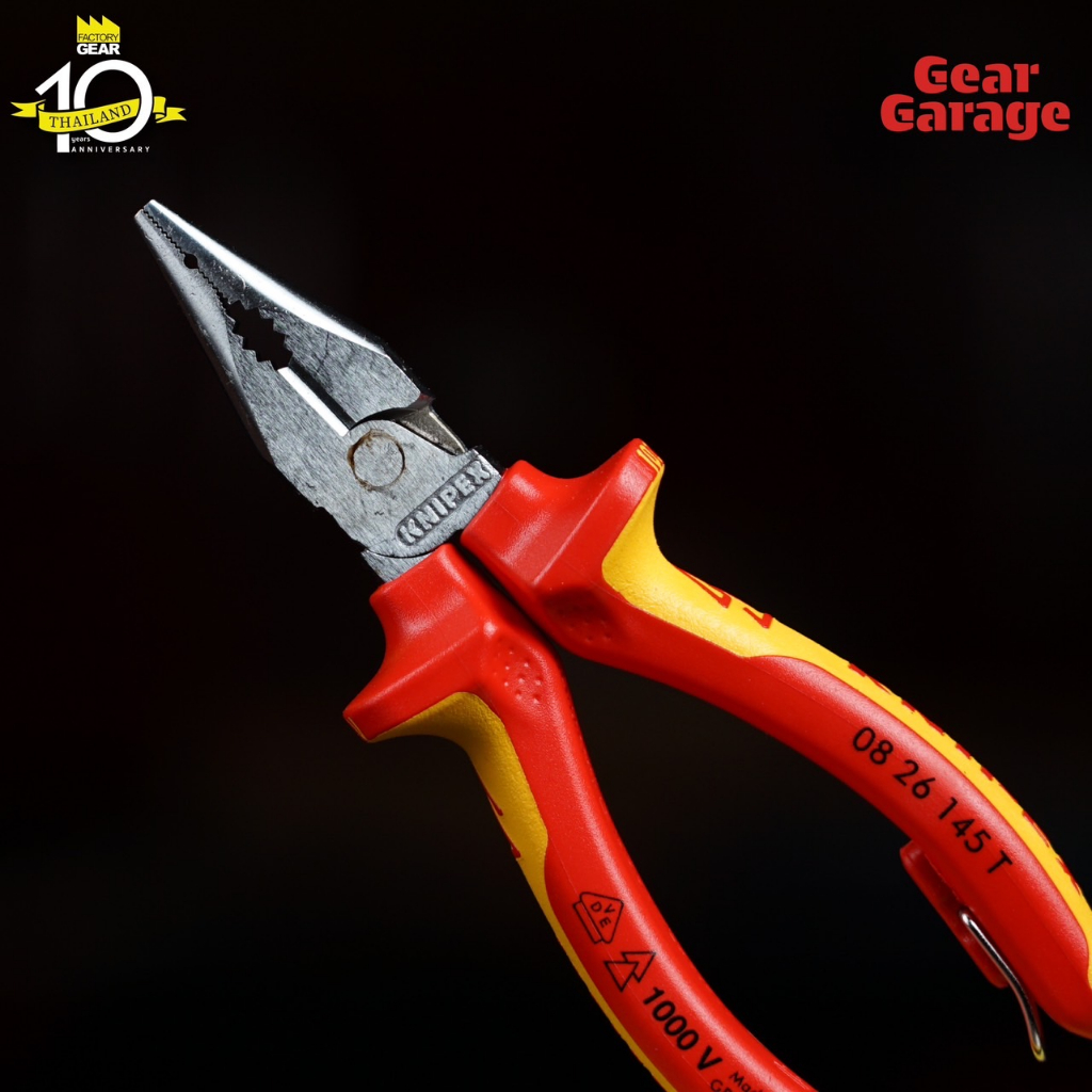 คีมรวมปากแหลม KNIPEX NO.08 26 145 T Needle-Nose Combination Pliers with ...