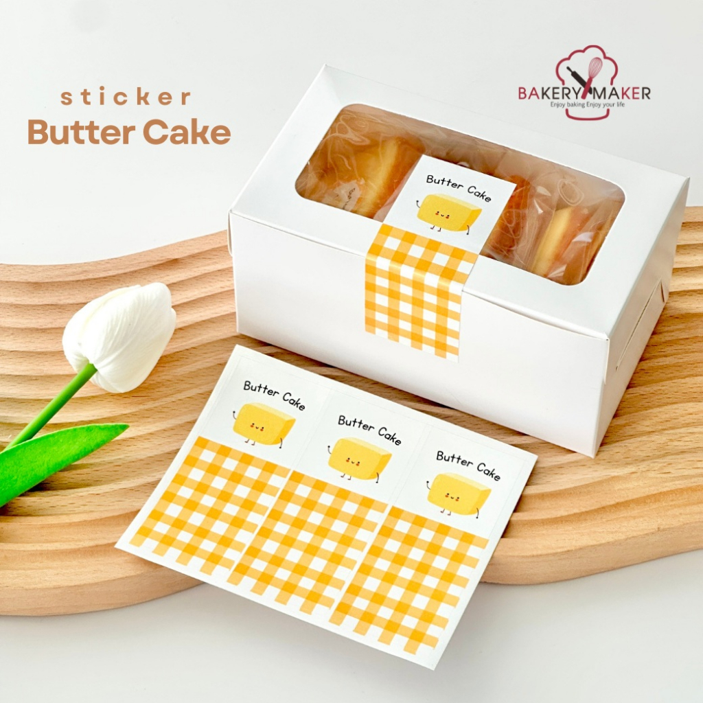 มีส่งด่วน สติกเกอร์ บัตเตอร์เค้ก ตกแต่งกล่องขนม มี 3 แบบให้เลือก ...