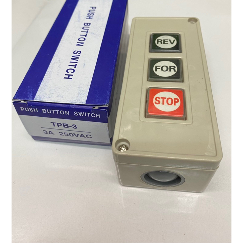 (แพ็ค1ชิ้น) PUSH BUTTON SWITCH รุ่น TPB-3 3A 250VAC 600V MAX STOP,FOR ...