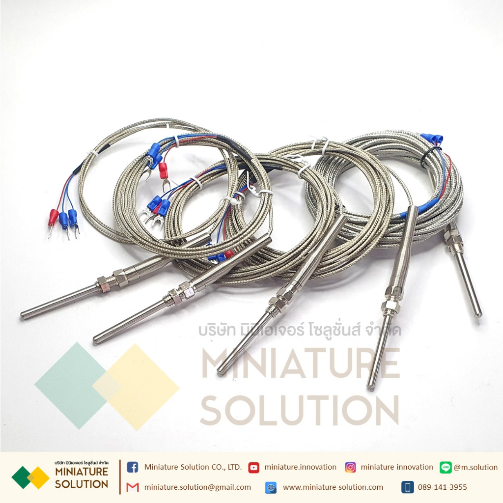 RTD PT100 เซ็นเซอร์วัดอุณหภูมิ Probe PT100 thermal resistance 3 สาย สาย ...