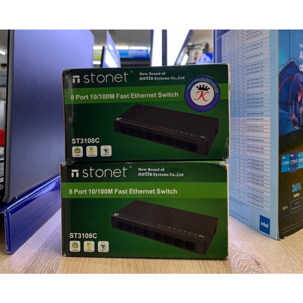 Switch Hub 8-Port Stonet st3108C Fast Ethernet 10/100 Mbps Desktop ...