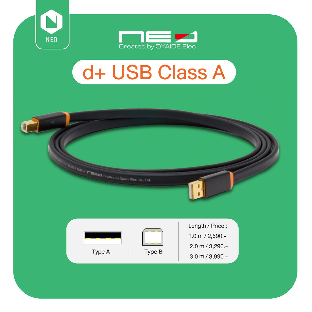 NEO™ (Created by OYAIDE Elec.) d+ USB Class A rev.2 (USB : A - B) : สาย ...