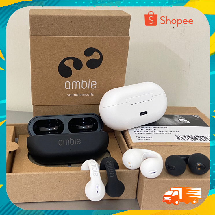 ETRONIK ใหม่ Ambie AM-TW01 เสียง Earcuffs Ear Bone Conduction ต่างหูหูฟังไร้สายบลูทูธ 5.2 ...