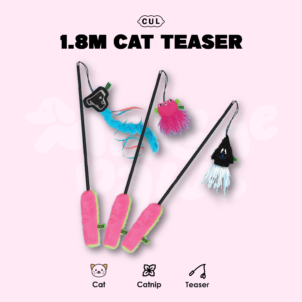 1.8m Cat Teaser Sea Set ไม้ตกแมวยืดหดได้ คอลเลคชั่นทะเล เหยื่อมีแคทนิป ...