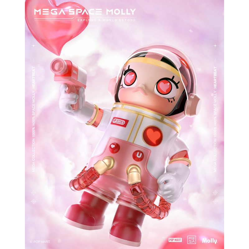 POPMART Mega Collection 400% Space Molly Heartbeat แท้ 100% | Shopee ...