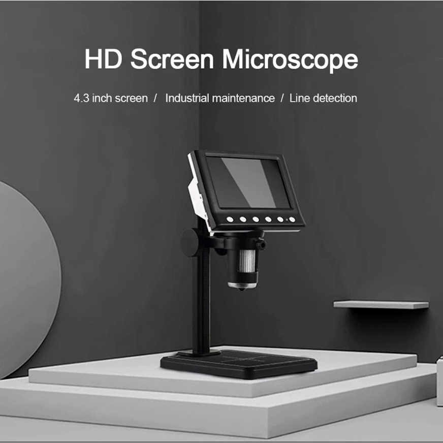 DM7 4.3นิ้วหน้าจอกล้องจุลทรรศน์กำลังขยายสูง1600X กล้องจุลทรรศน์ดิจิตอลอุตสาหกรรมอิเล็กตรอนพร้อม ...