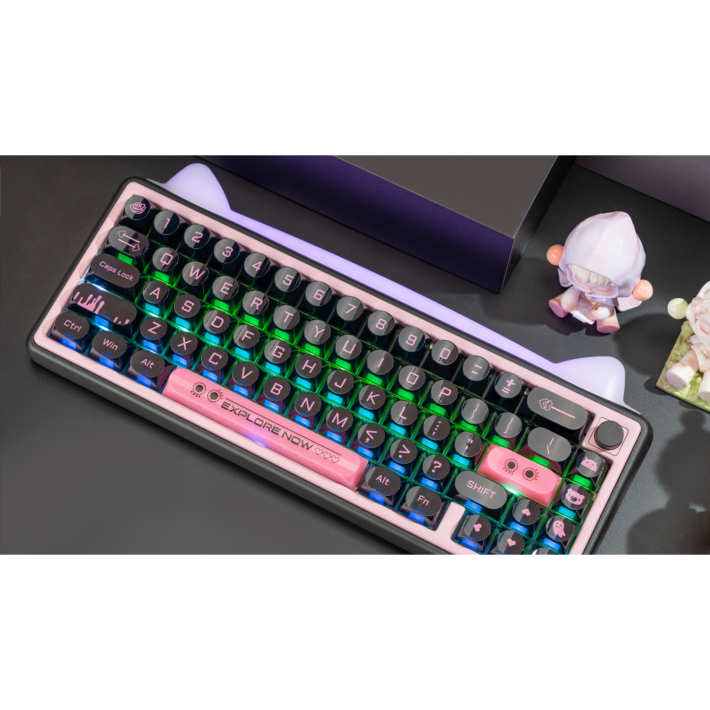 (พร้อมส่ง) คีย์บอร์ด ไร้สาย ครบชุด พร้อมใช้ Chilkey Paw65 65% gasket ...