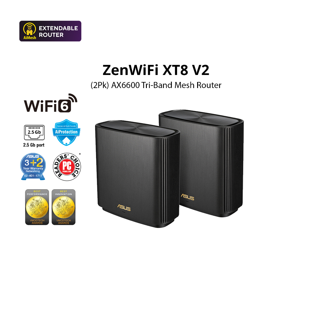 ASUS ZenWiFi XT8 V2 AX6600 WiFi6 Mesh Router (2PK) | Shopee Thailand