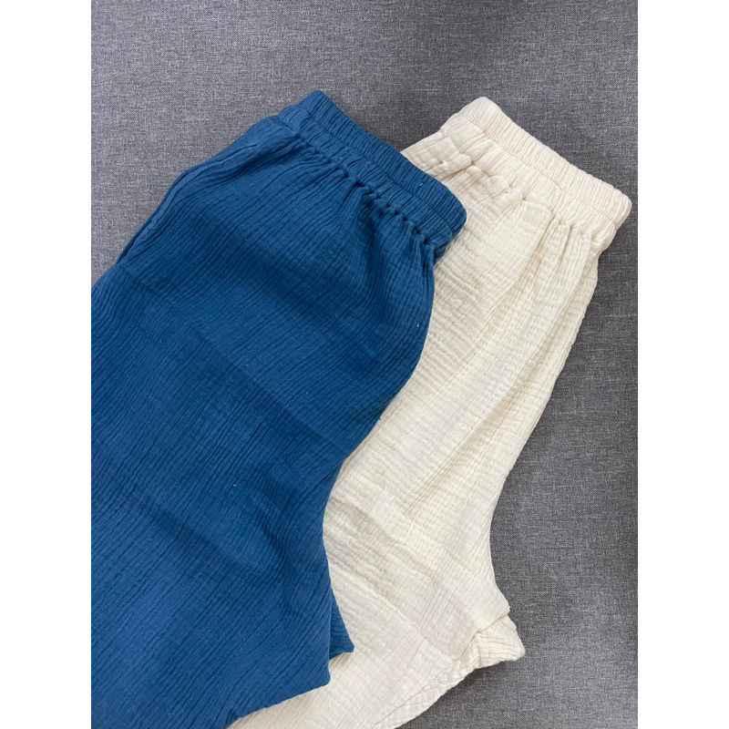 Aurora pant กางเกงผ้าสาลูย่น 3ชั้น /atama pant | Shopee Thailand